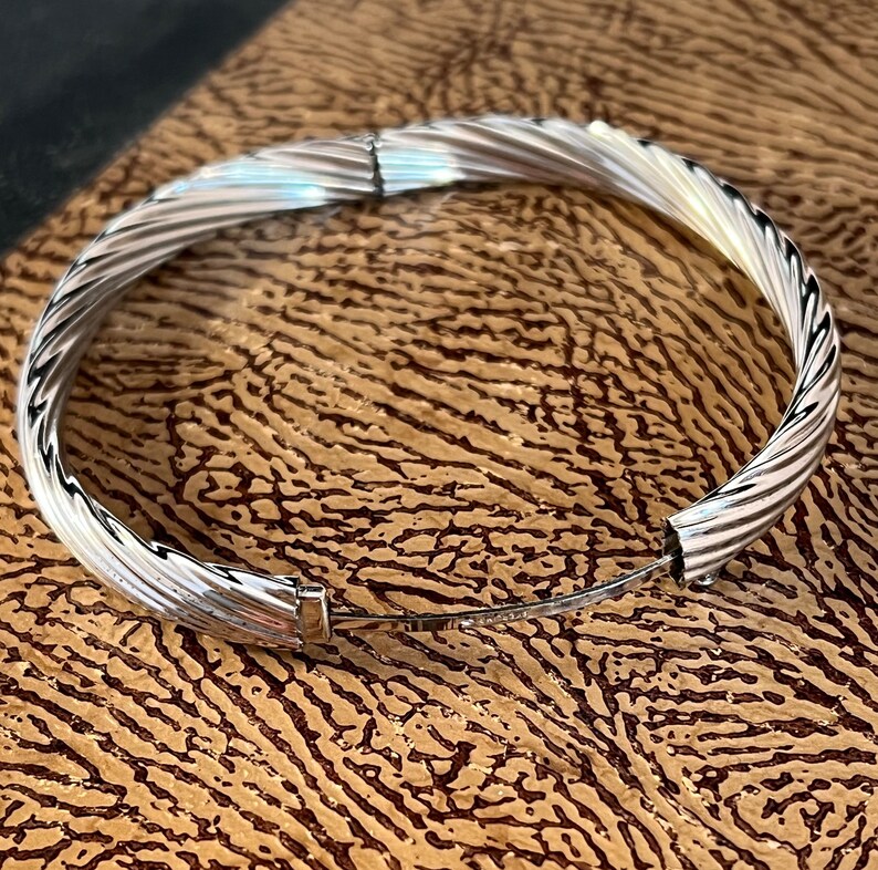 1950s Vintage Sterling Silver Bangle Bracelet Swirl Twist Design - Etsy