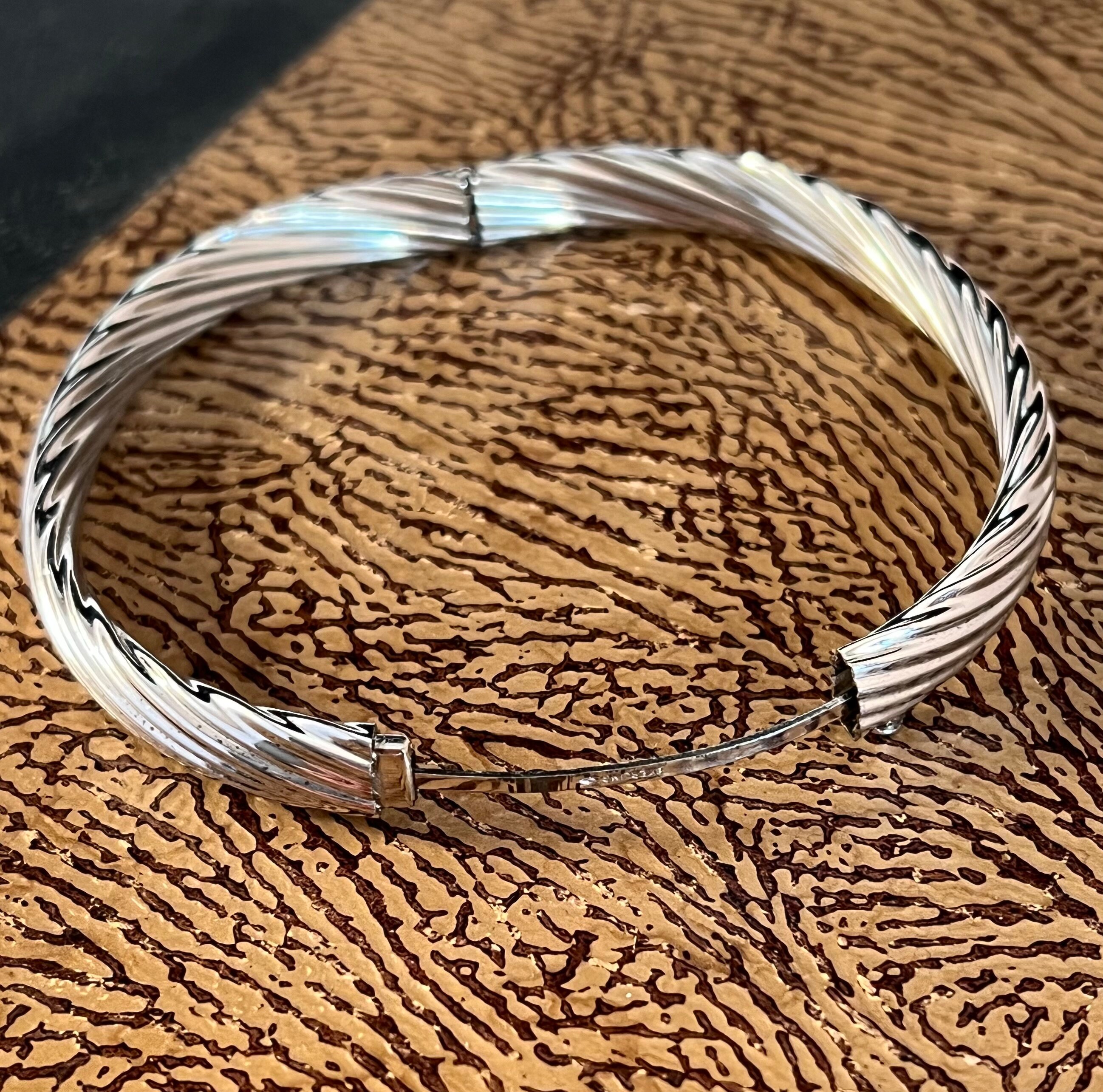 1950s Vintage Sterling Silver Bangle Bracelet Swirl Twist Design - Etsy