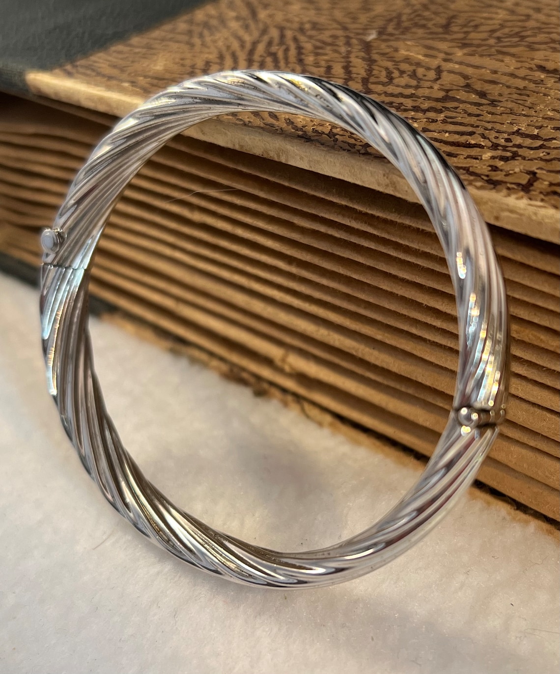 1950s Vintage Sterling Silver Bangle Bracelet Swirl Twist Design - Etsy