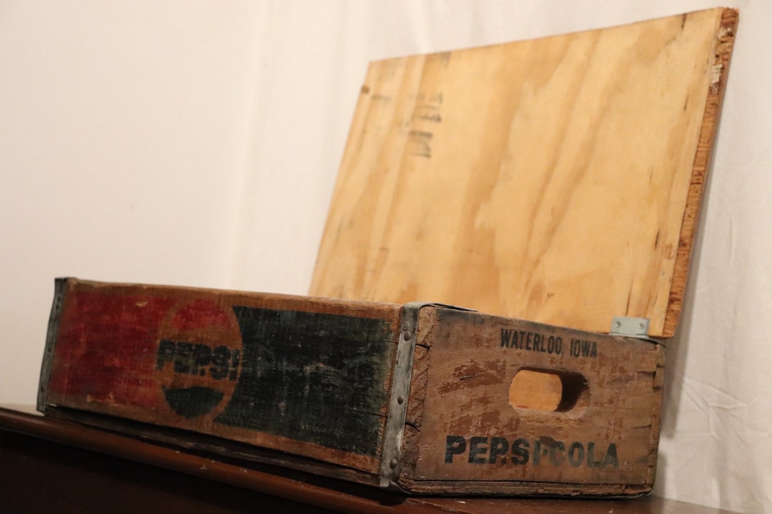 Vintage Pepsi Wooden Divided Crate With Lid - Etsy