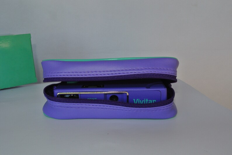 Vintage Vivitar Point N Shoot Film Camera With Original Case Teal ...