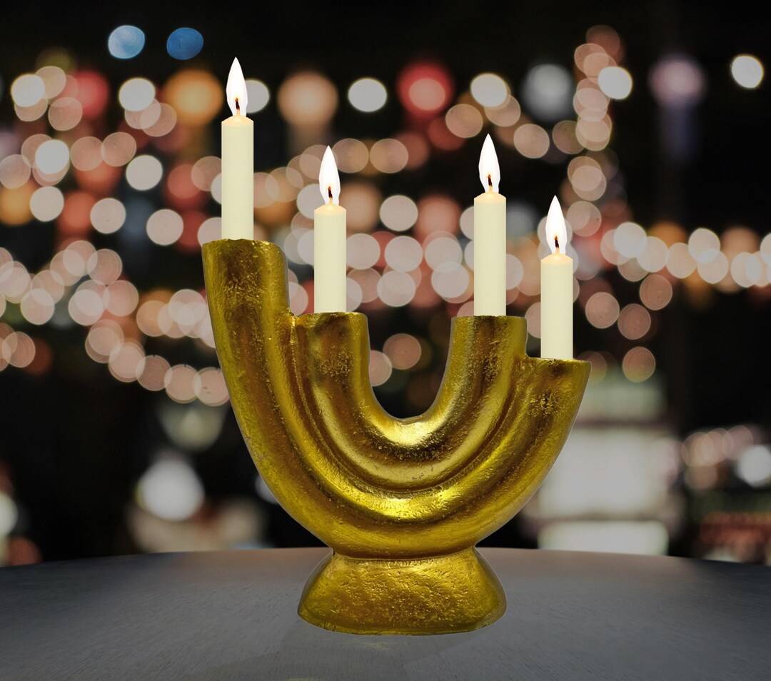 Gold Aluminum 4-candle Holder: Modern Boho Home Decor - Etsy
