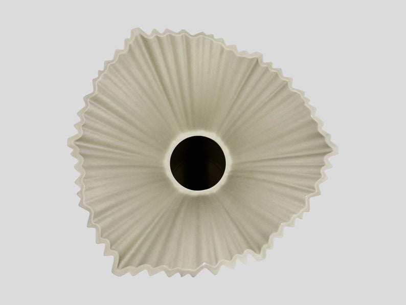 Handmade Beige Ceramic Vase: Abstract Textured Porcelain, 11 Inch Home ...