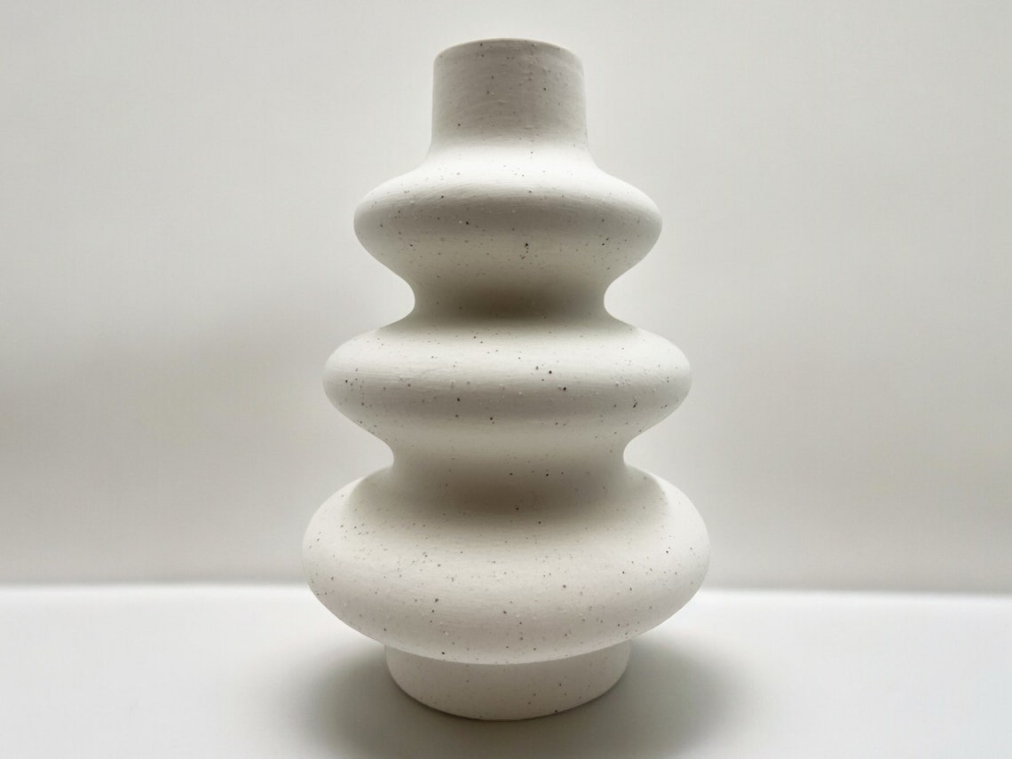 Unique Handmade 8 Inch Ceramic Porcelain Vase for Flowers in Beige - Etsy