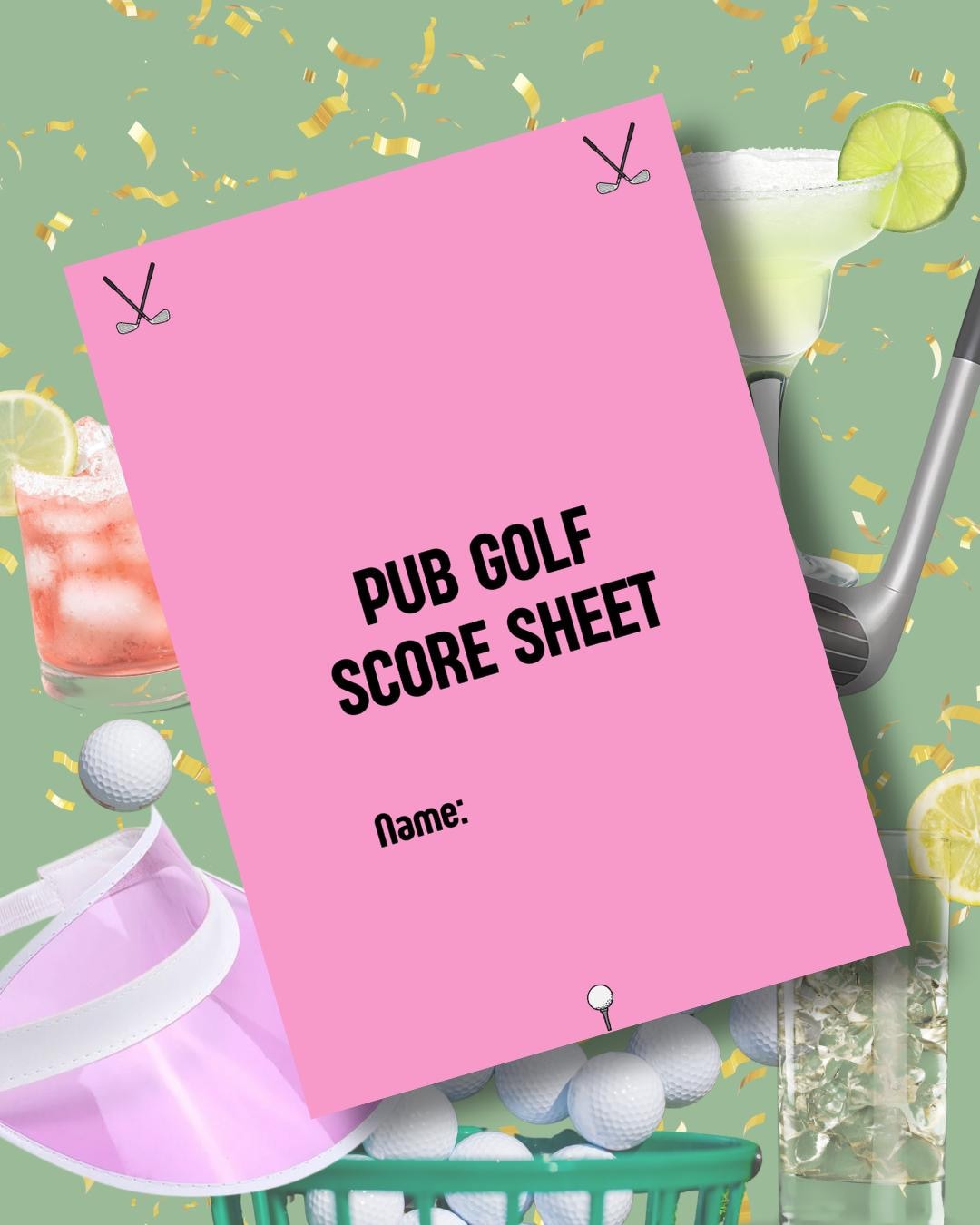 Pub Golf Template, Personalisable Pub Golf Template Friends Pub Golf ...