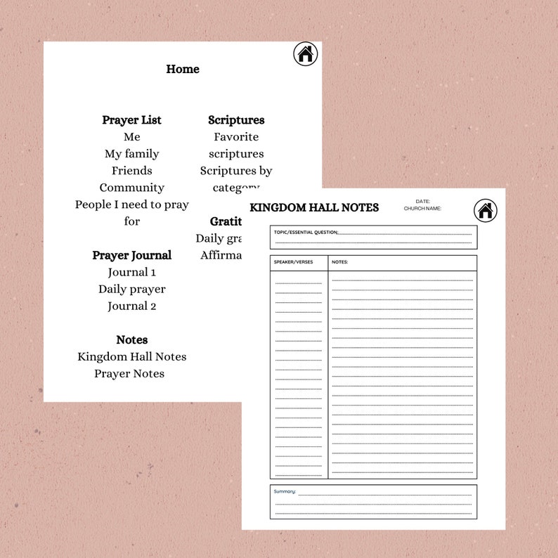 JW Printable Prayer Planner Prayer Journal Prayer Notes African ...