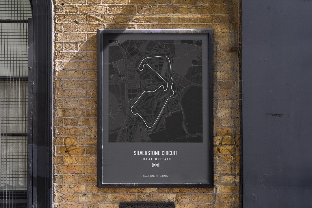 Silverstone Circuit Print Dark – F1 Track Poster, British Grand Prix ...