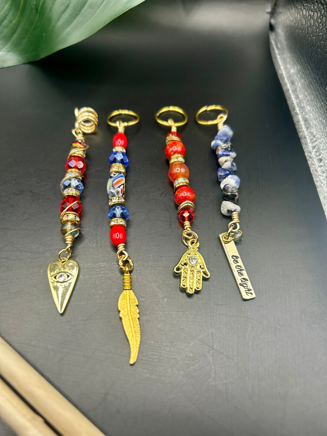 Red & Blue Assorted Loc Jewelry, Dread Jewelry, Braid Jewelry, Hair ...