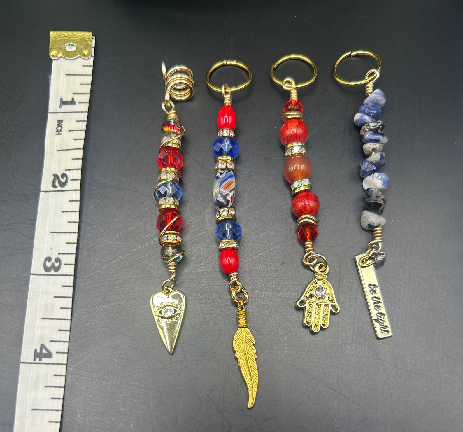 Red & Blue Assorted Loc Jewelry, Dread Jewelry, Braid Jewelry, Hair ...