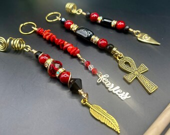 Red & Blue Assorted Loc Jewelry, Dread Jewelry, Braid Jewelry, Hair ...