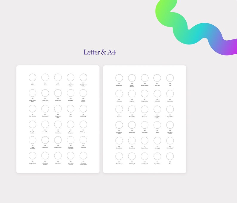 Faber-castell Pitt Pastel Pencil 60 Color Set Color Swatch Sheet - Etsy