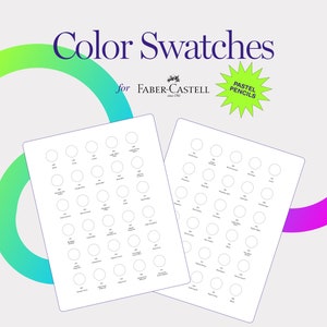 Faber-castell Pitt Pastel Pencil 60 Color Set Color Swatch Sheet - Etsy
