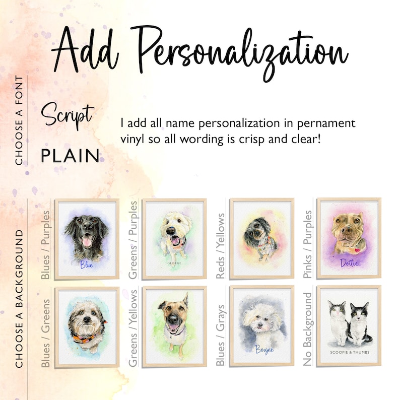 Multiple Pet Portrait, Multi Dog Painting Hand Paintedbfrom Photo, Two ...