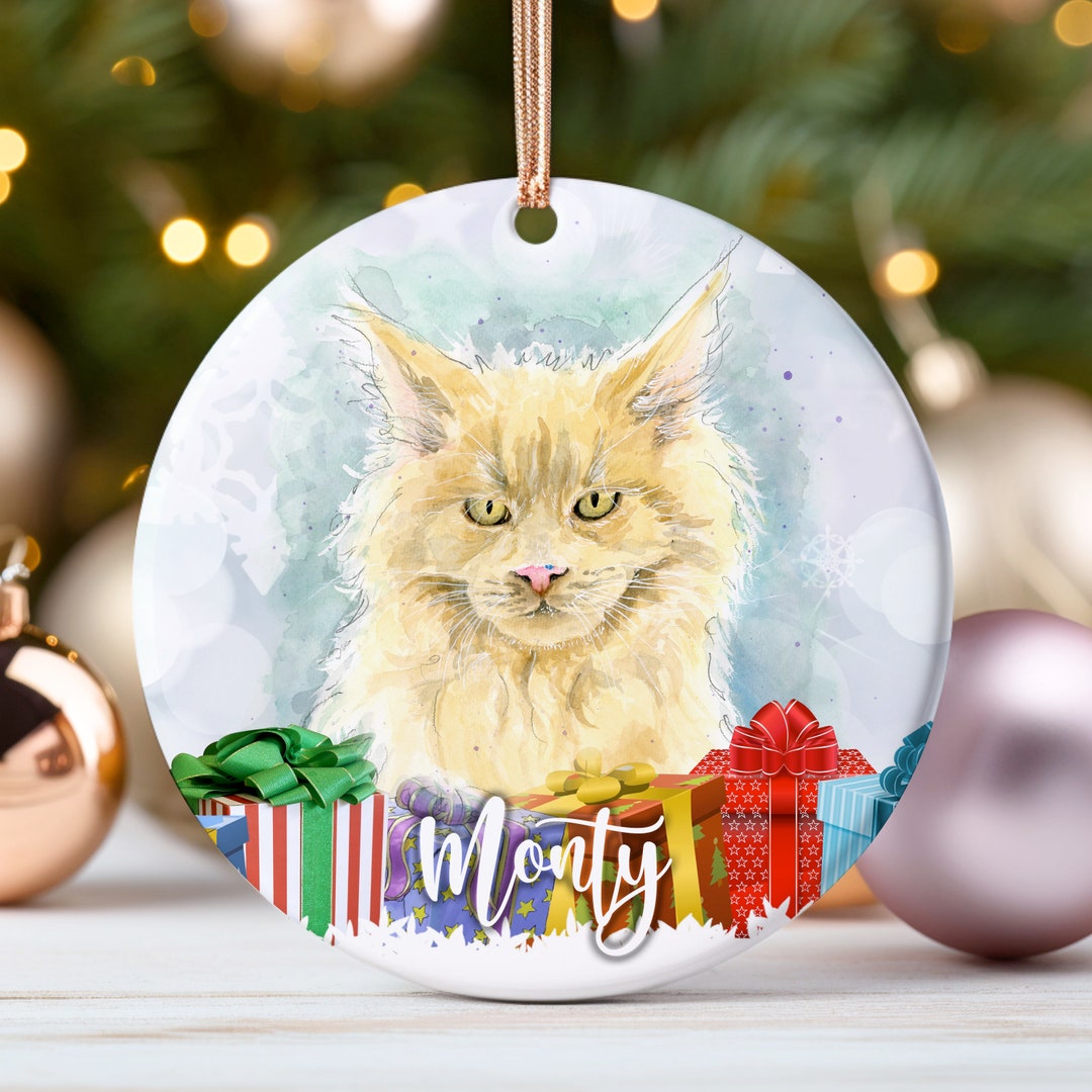 Orange Tabby Cat Ornament Maine Coon Cat Ornament Orange - Etsy
