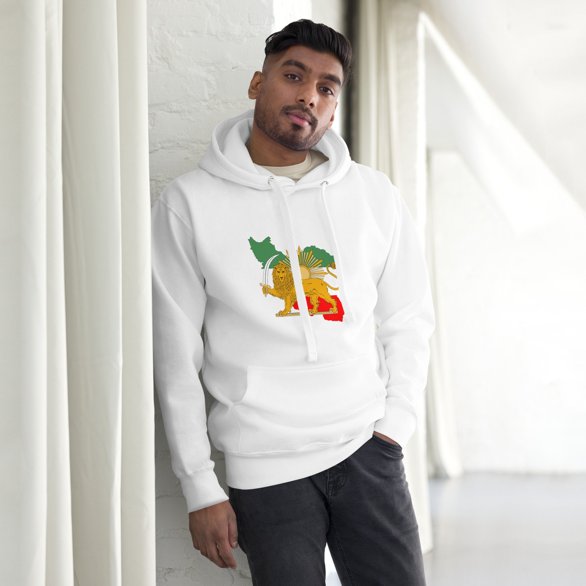 Shir O Khorshid Iran Map and Flag Hoody - the Lion and the Sun Shirt ...