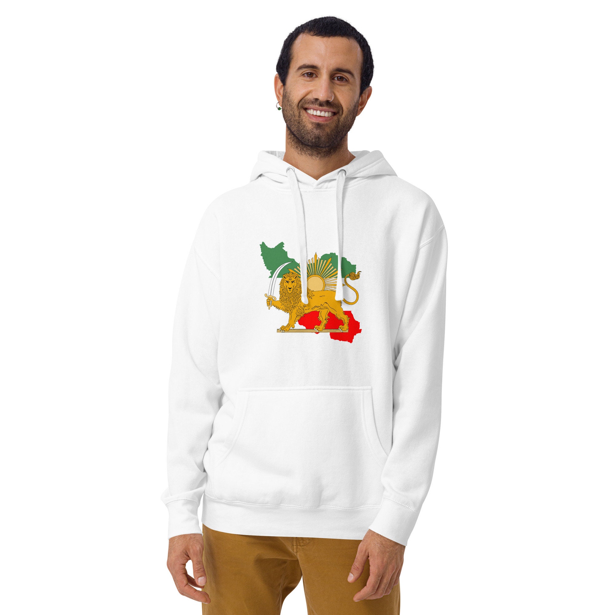 Shir O Khorshid Iran Map and Flag Hoody - the Lion and the Sun Shirt ...