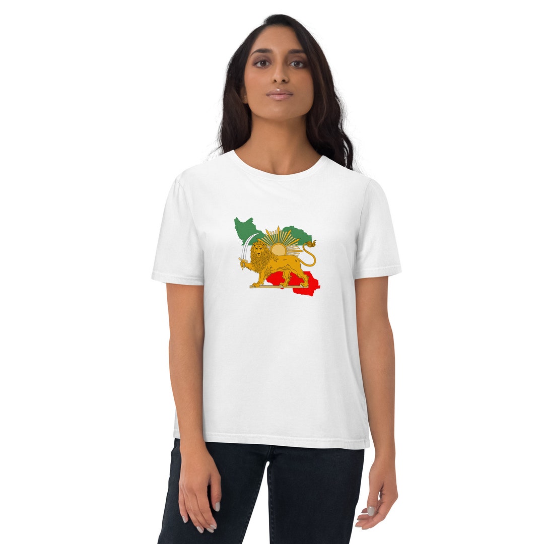 Shir O Khorshid Iran Flag and Map - the Lion and the Sun - T Shirt ...