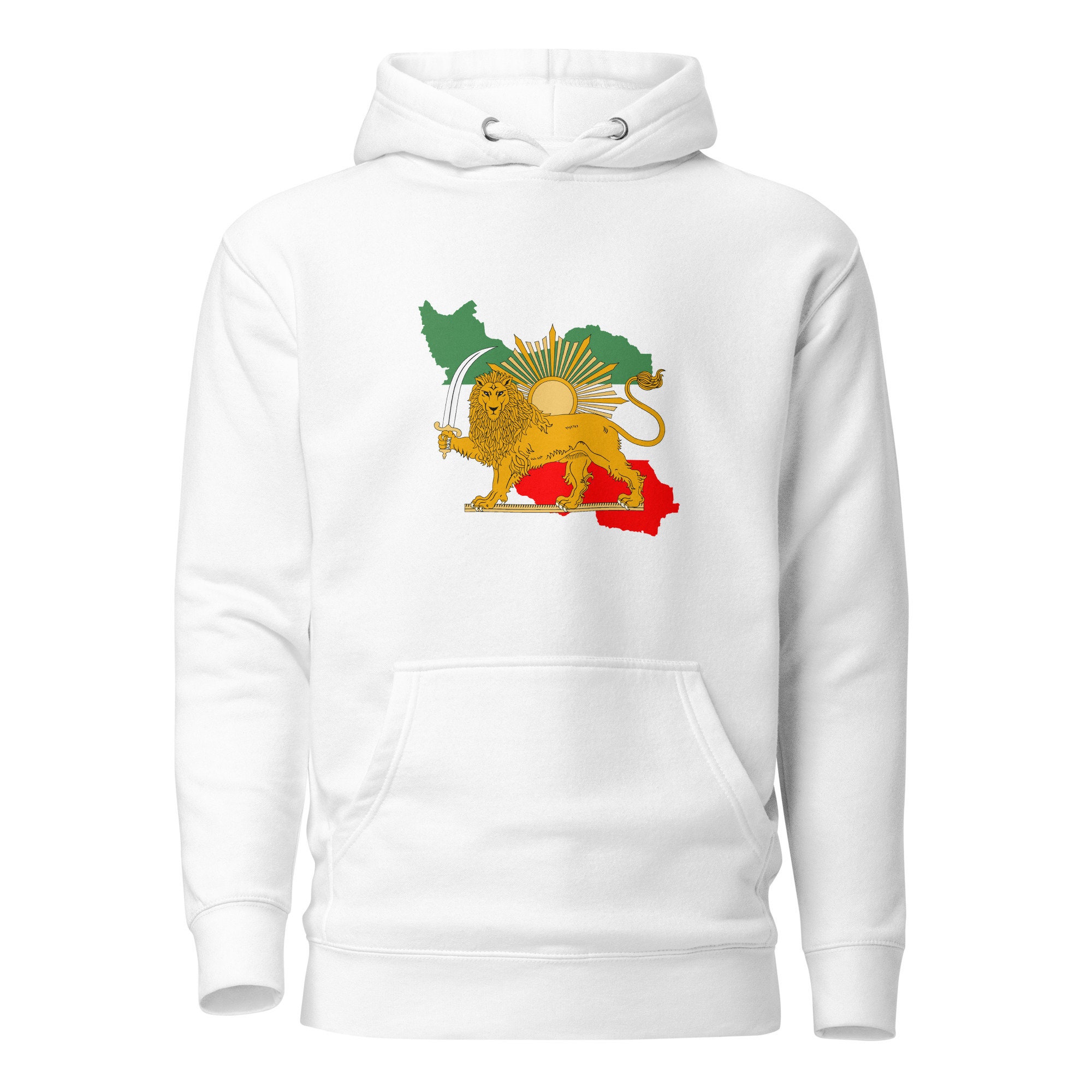 Shir O Khorshid Iran Map and Flag Hoody - the Lion and the Sun Shirt ...