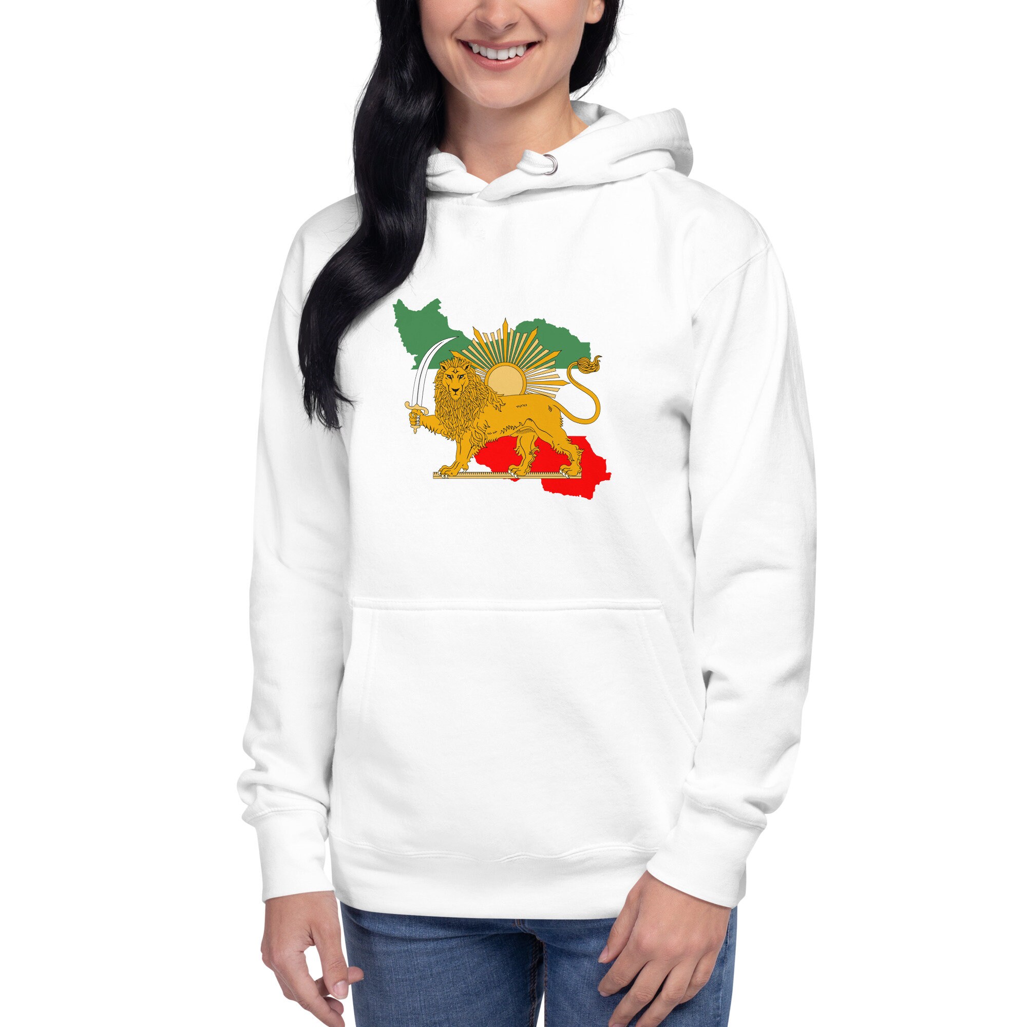 Shir O Khorshid Iran Map and Flag Hoody - the Lion and the Sun Shirt ...