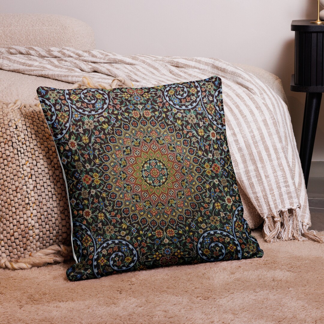 Persian and Oriental Rug on Cushion - Traditiaonl Premium Throw Pillow ...
