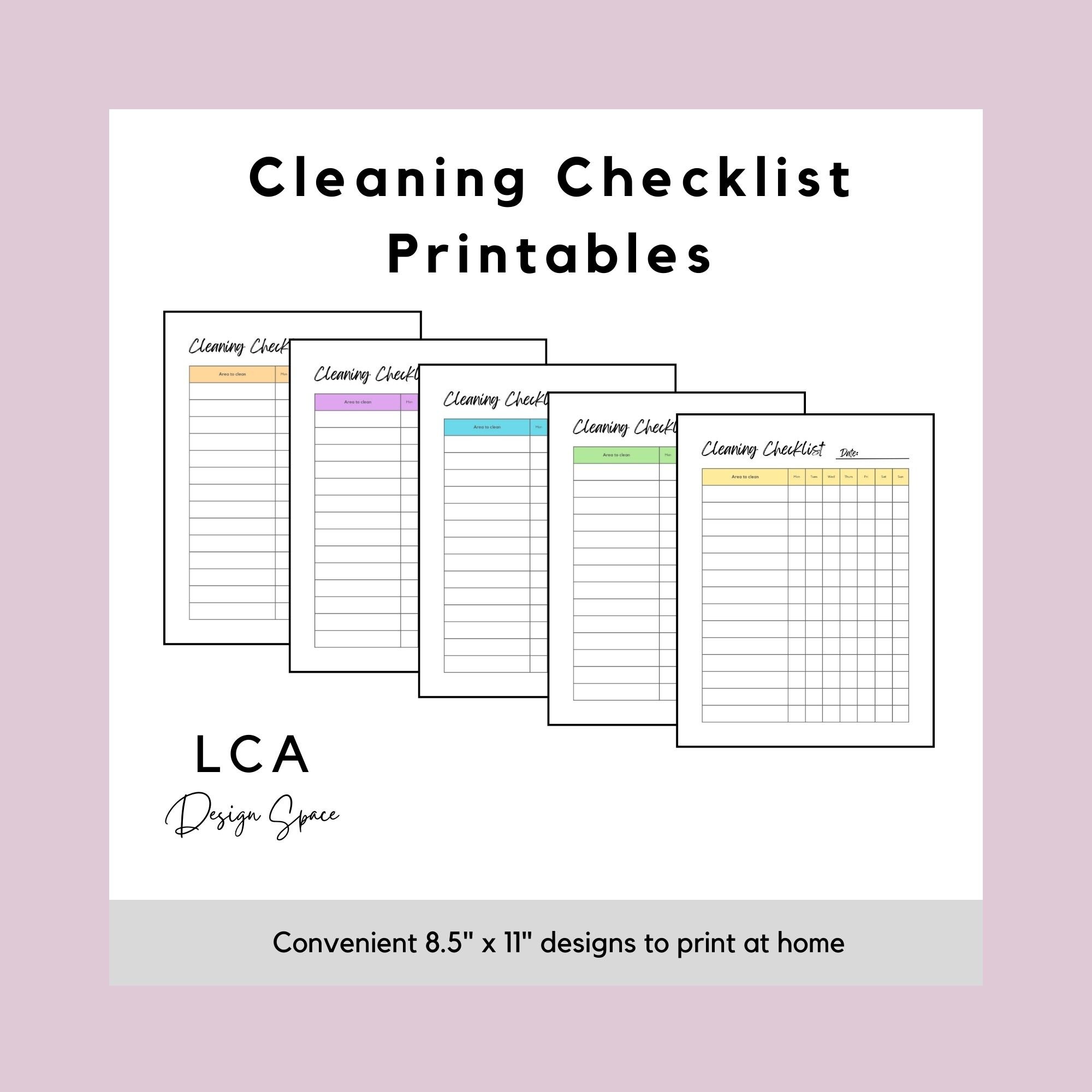 Cleaning Checklist, Goal Tracking Printable, Multi-colour Task List ...