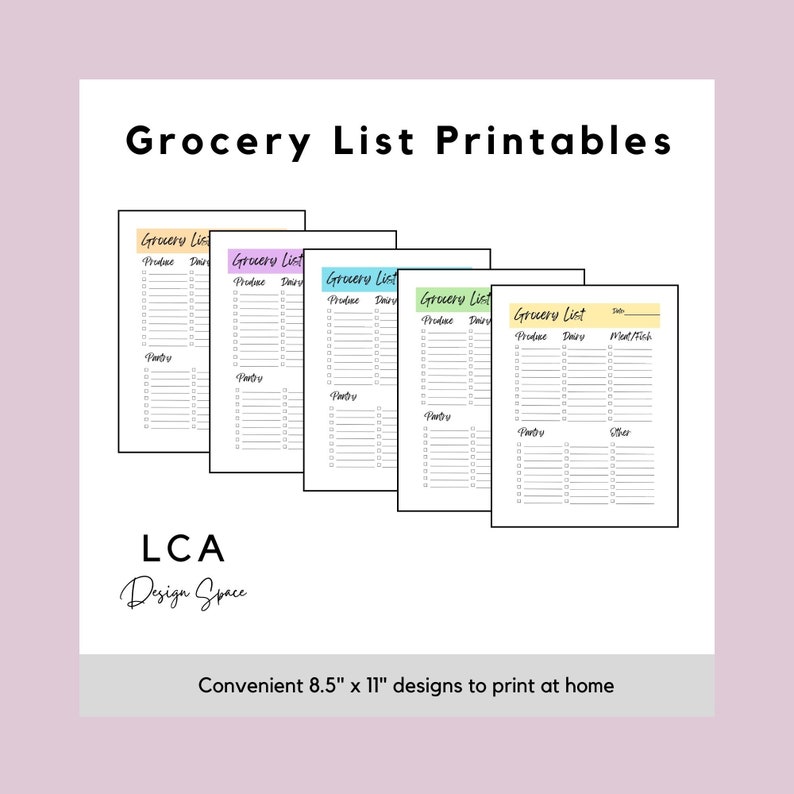 Grocery List Food Tracking Printable Multi-colour to Buy - Etsy
