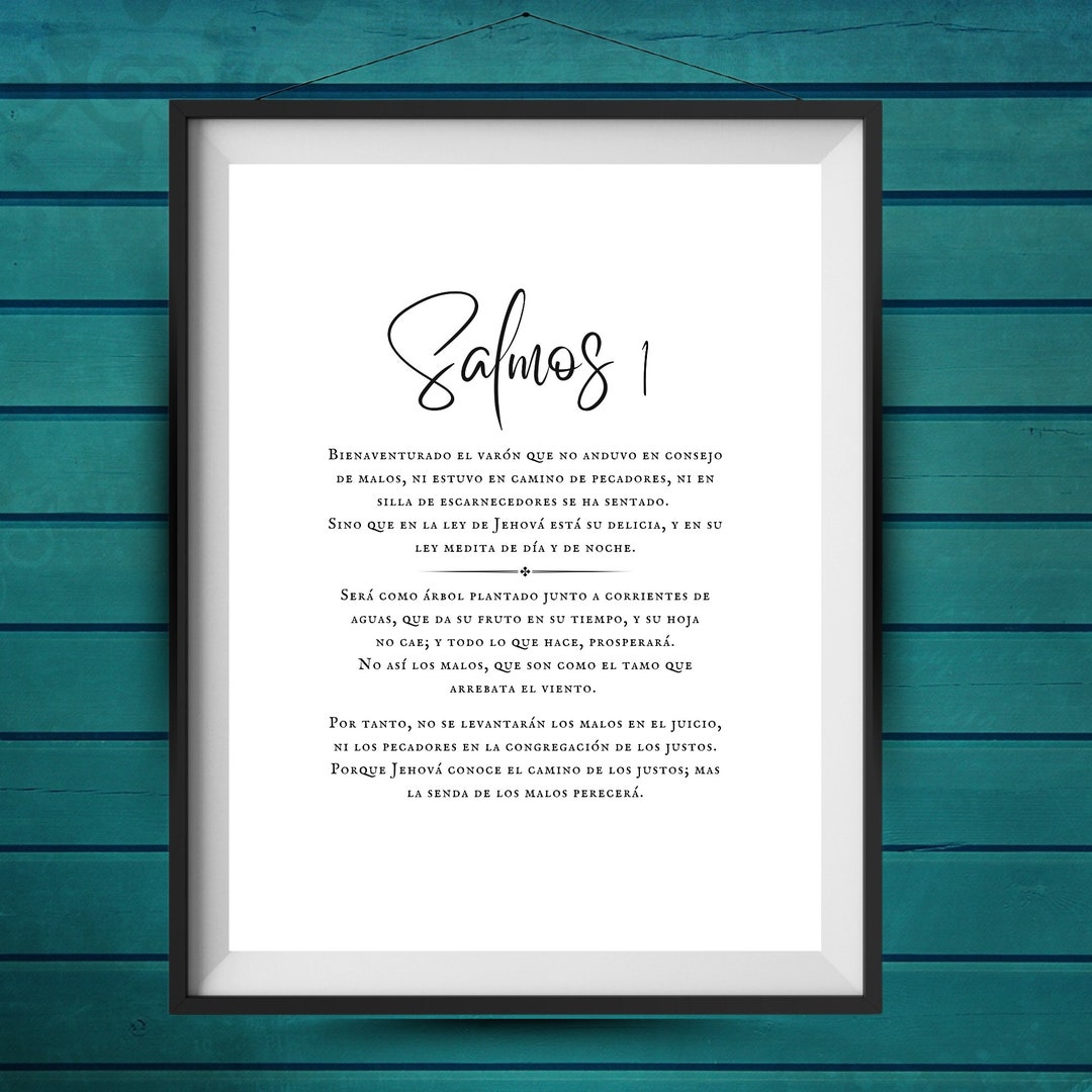 Spanish Bible Verse, PSALM 1, Printable Wall Art - Etsy