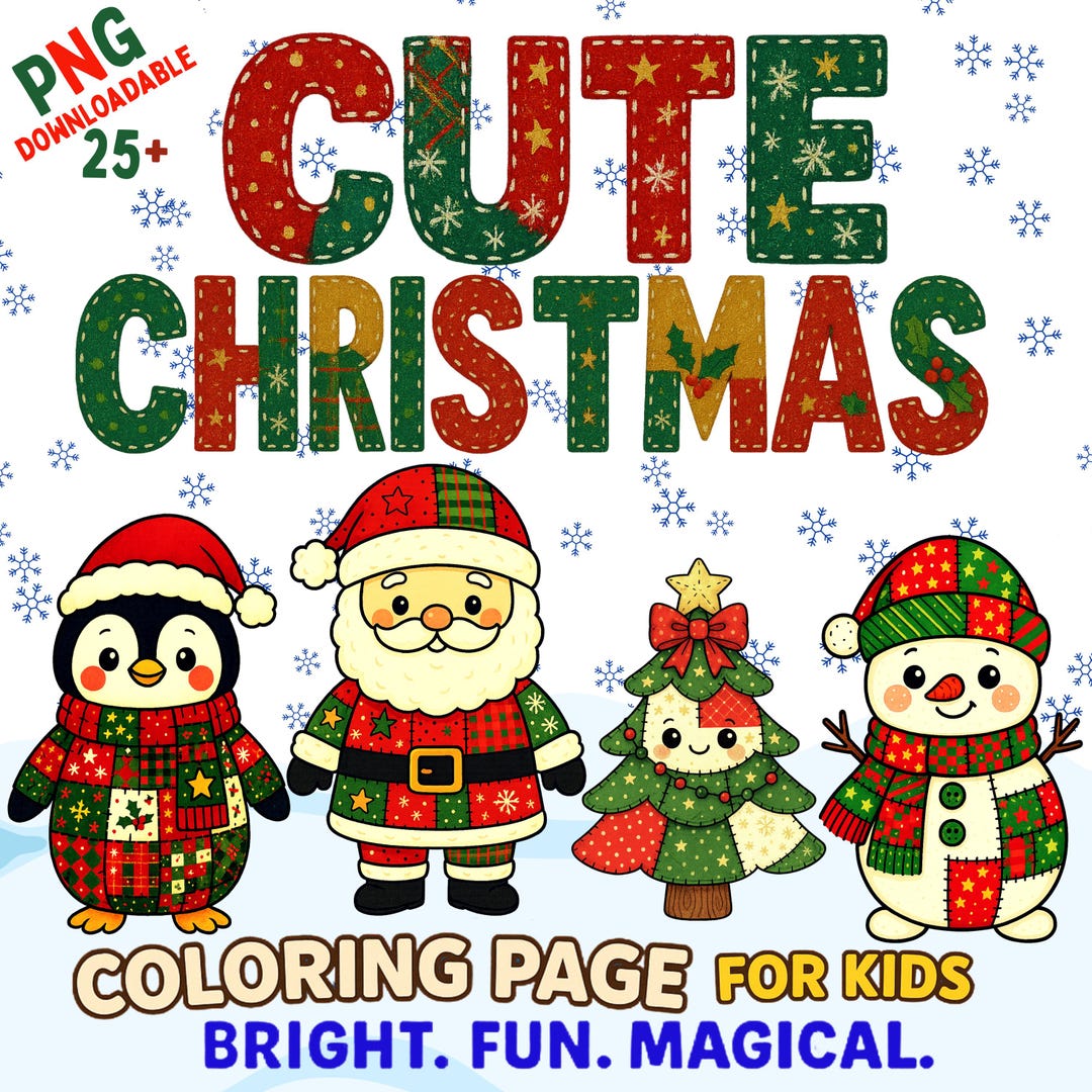Cute Christmas Coloring Pages for Kids, Christmas Activity Pages ...