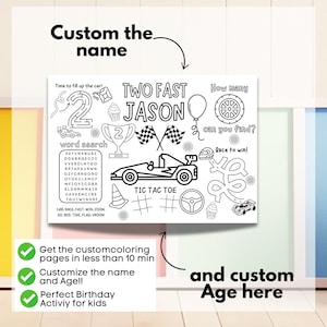 Race Car Two Fast Birthday Coloring Page, Fast One Birthday, Race Car ...