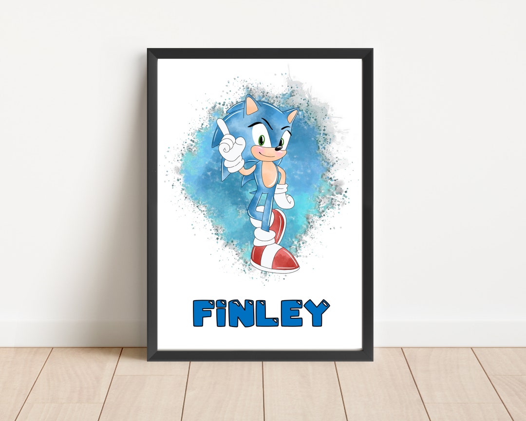 Sonic Personalised Name Wall Art Print Children's - Etsy