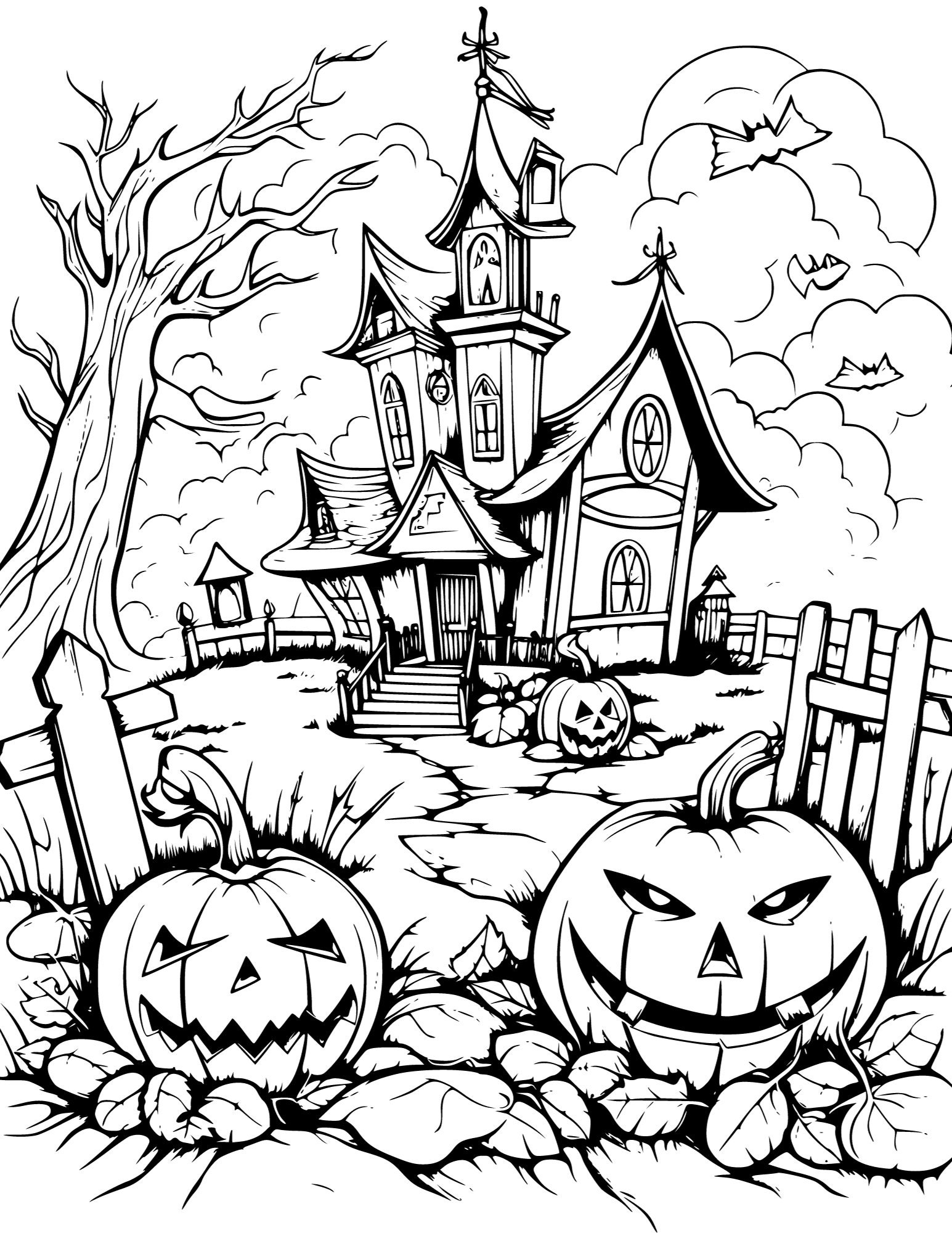 Kids & Adults Halloween Printable Coloring Pages, 44 Digital Downloads ...
