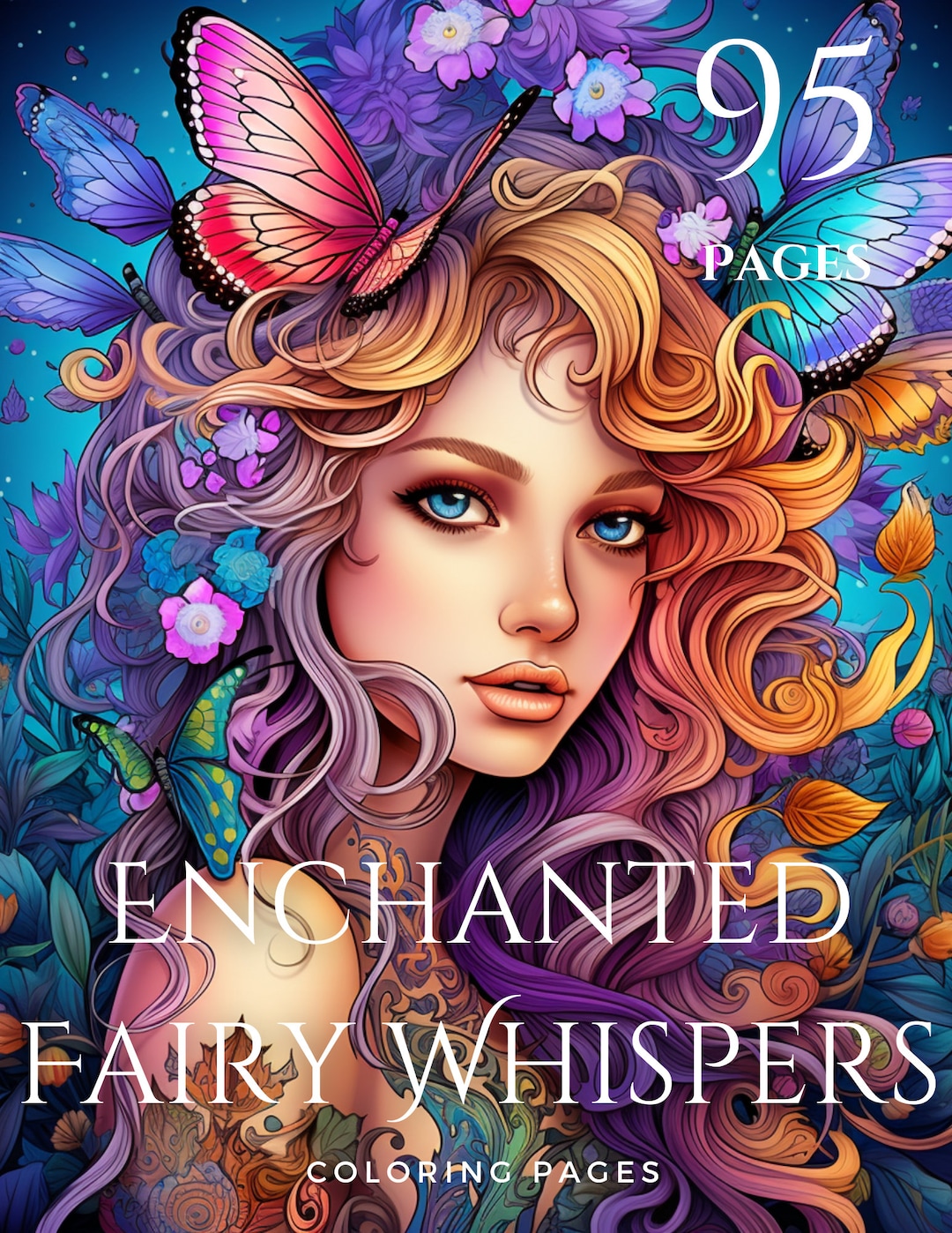 Enchanted Fairy Whispers Coloring Book - 95 Coloring Pages - Etsy