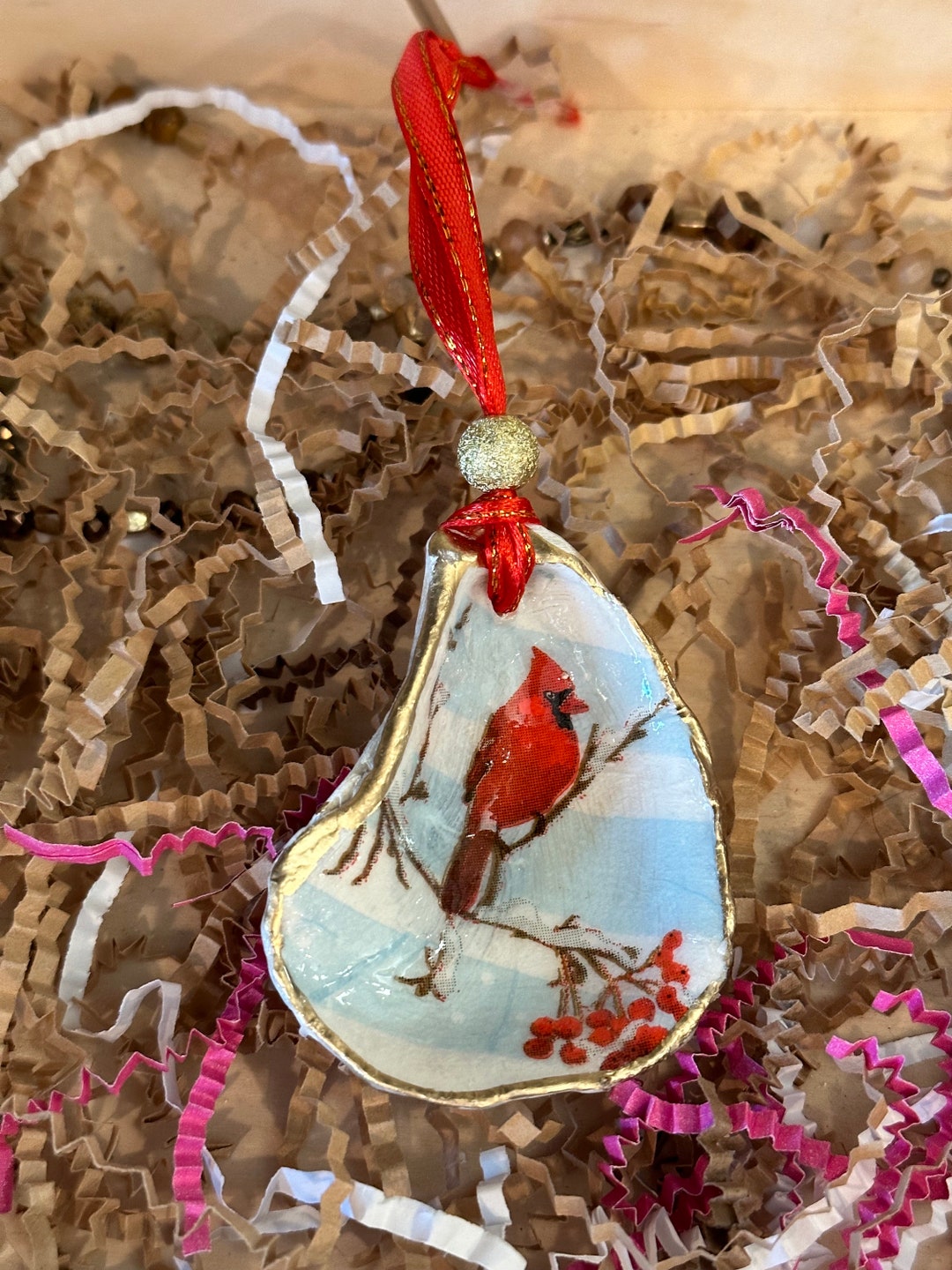Beautiful! Single and Double Christmas Cardinal Ornaments! - Etsy