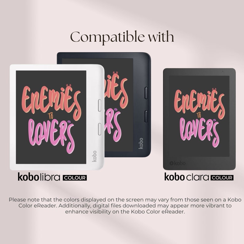 Ereader Kobo Colour Screensaver Digital Download, Romance Enemies to ...