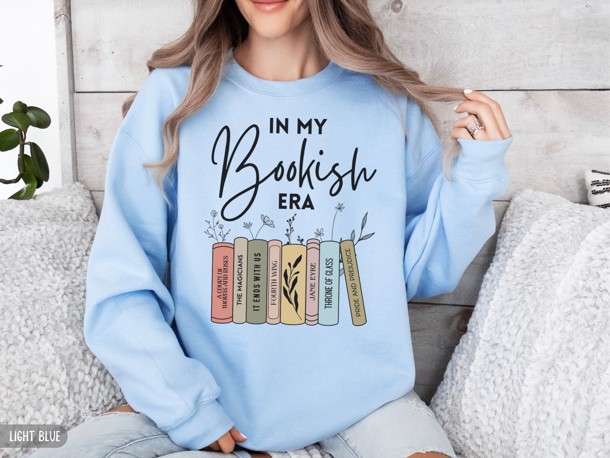 Custom Bookish Era Book Shelves Sweatshirt, Personalized Floral ...