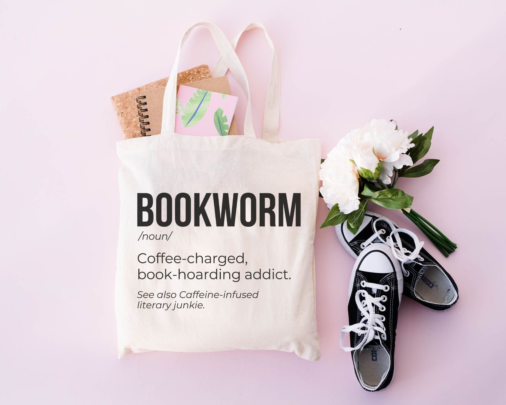 Bookworm Definition Tote Bag, Bookish Book Club Library Dictionary ...