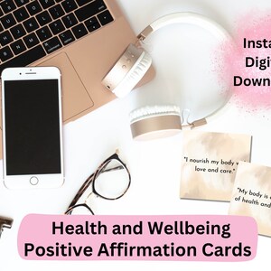 Health and Wellbeing Affirmation Cards, Health and Wellness Affirmation ...