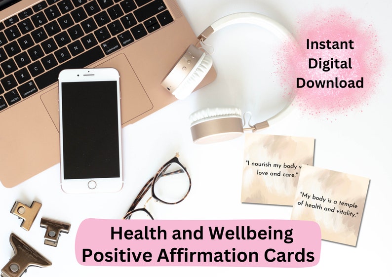 Health and Wellbeing Affirmation Cards, Health and Wellness Affirmation ...