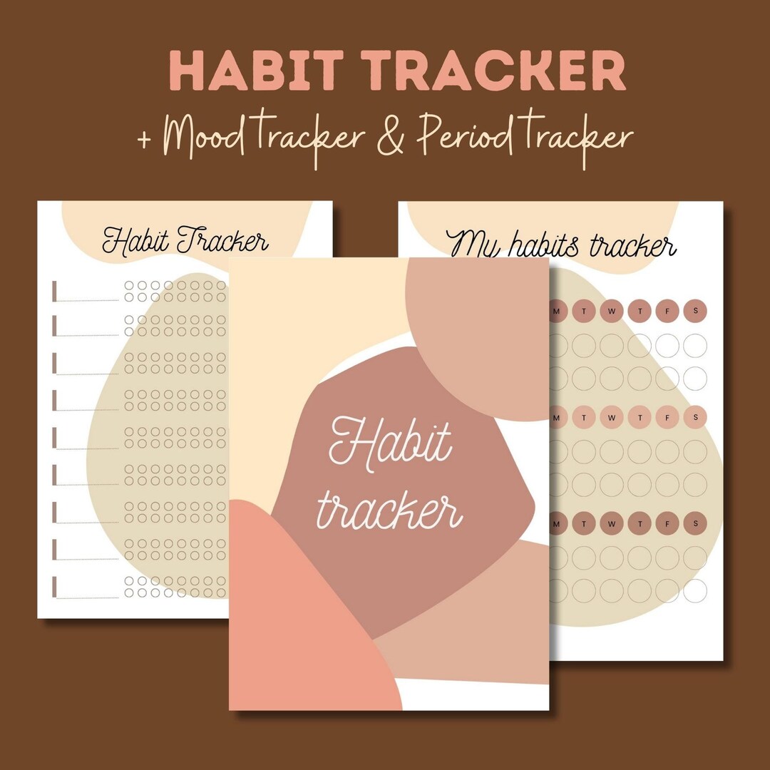 Printable Habit Tracker PDF Period Tracker Mood Tracker - Etsy
