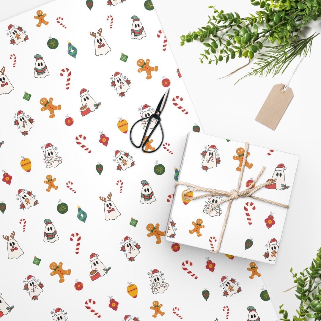 Unique Holiday Ghost Wrapping Paper Christmas Gift Wrapping - Etsy