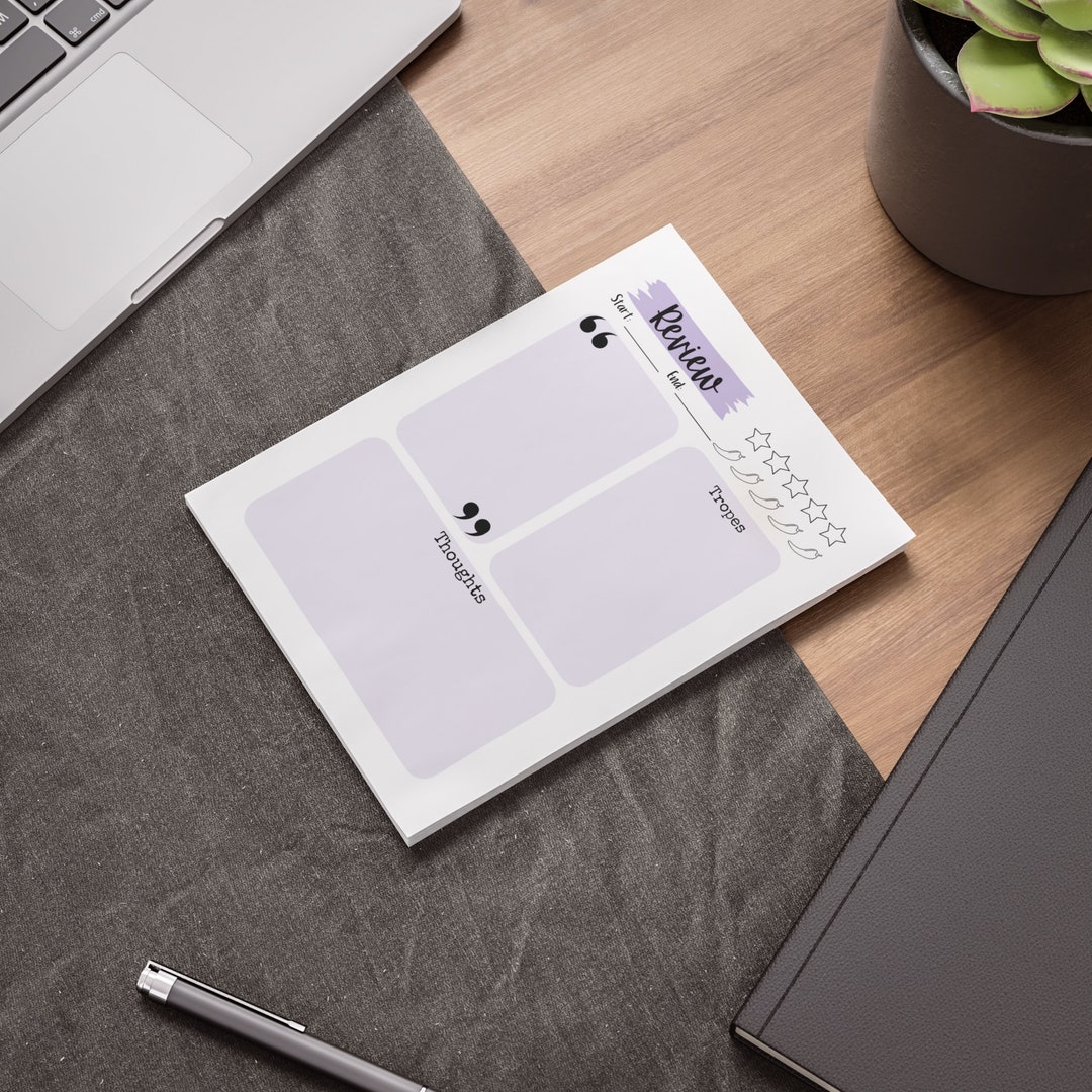 Purple Book Review Sticky Notes, Book Review Post-it® Note Pads ...
