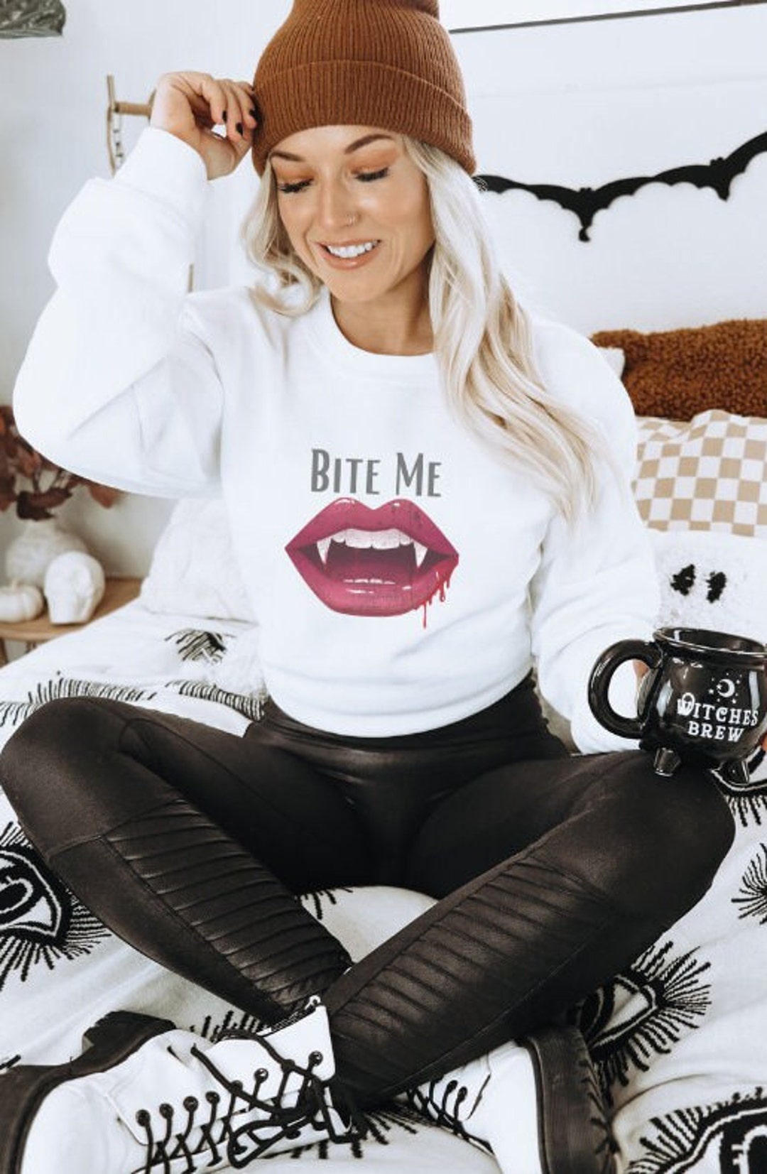Vampire Bite Me Unisex Heavy Blend™ Crewneck Sweatshirt, Halloween ...