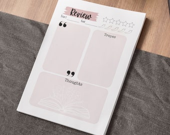 Book Review Sticky Notes, Book Review Post-it® Note Pads, Reading ...
