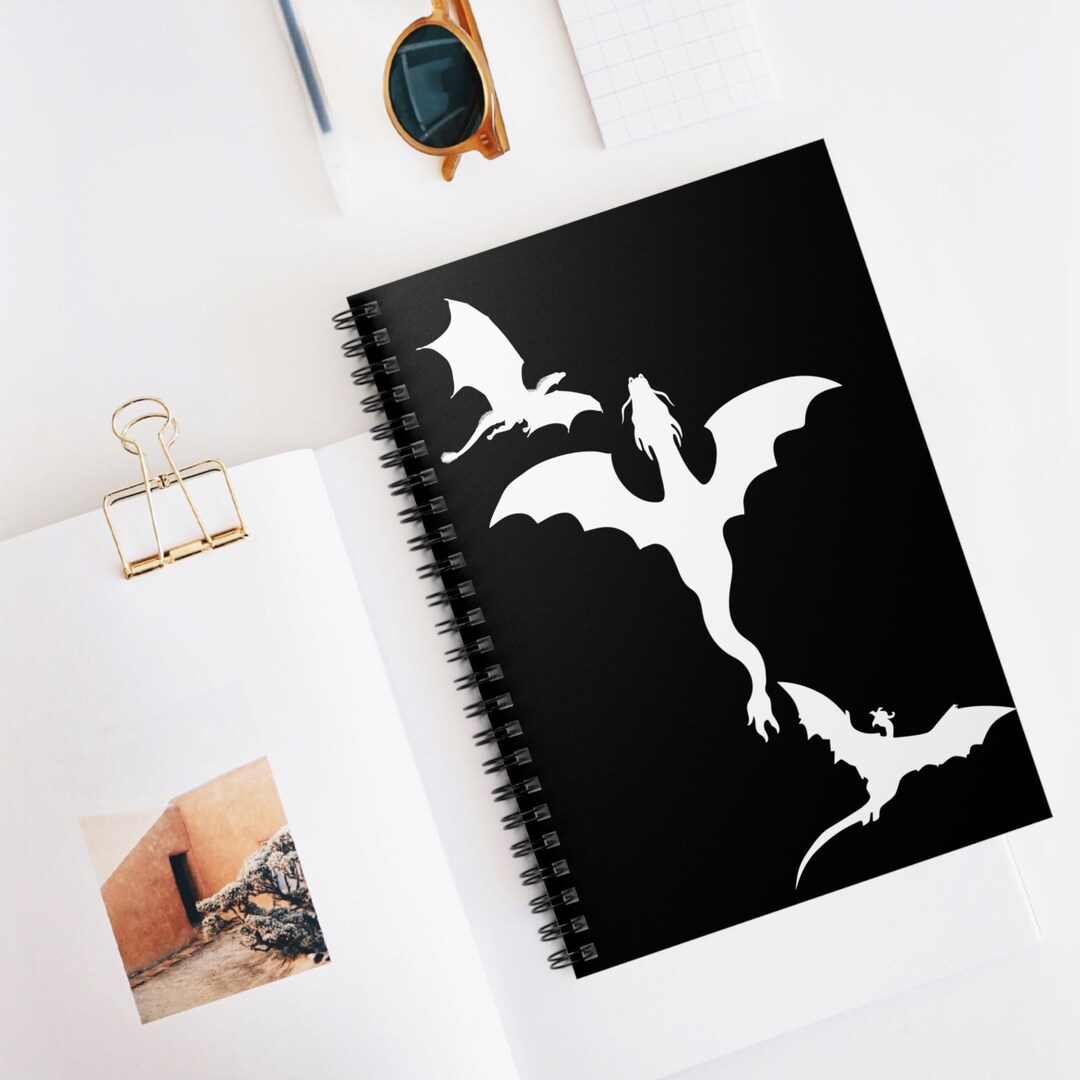 Black Dragon Spiral Notebook, Fantasy Dragon Journal, Back to School ...