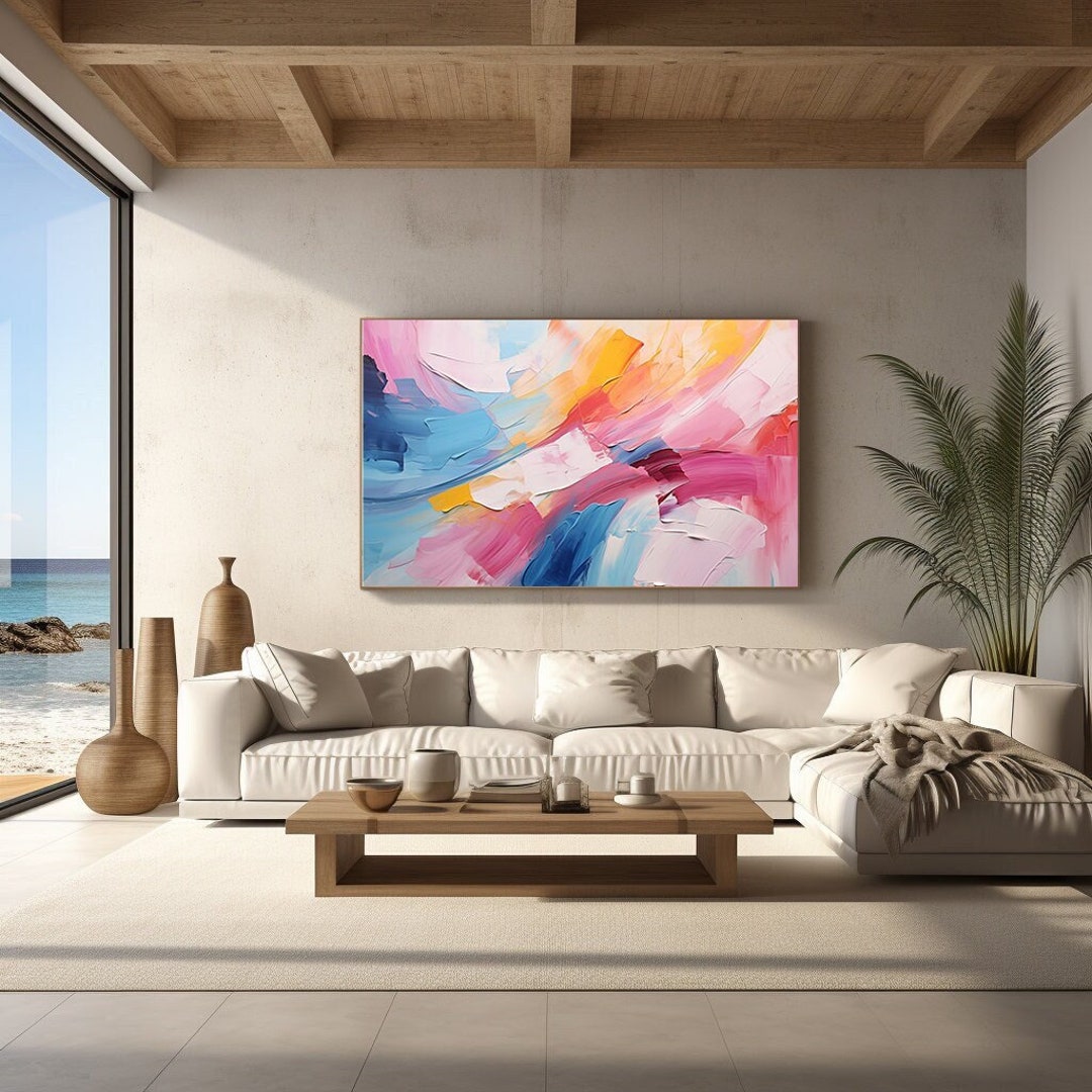Joyful Expressions Abstract Artwork vibrant Emotions Canvas Dynamic ...