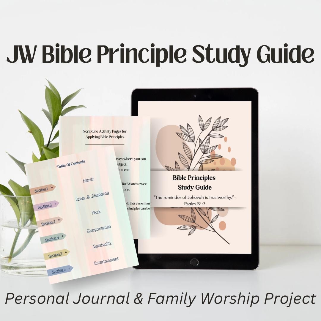 JW Bible Principle Personal Study Tool| Family Worship Worksheets ...