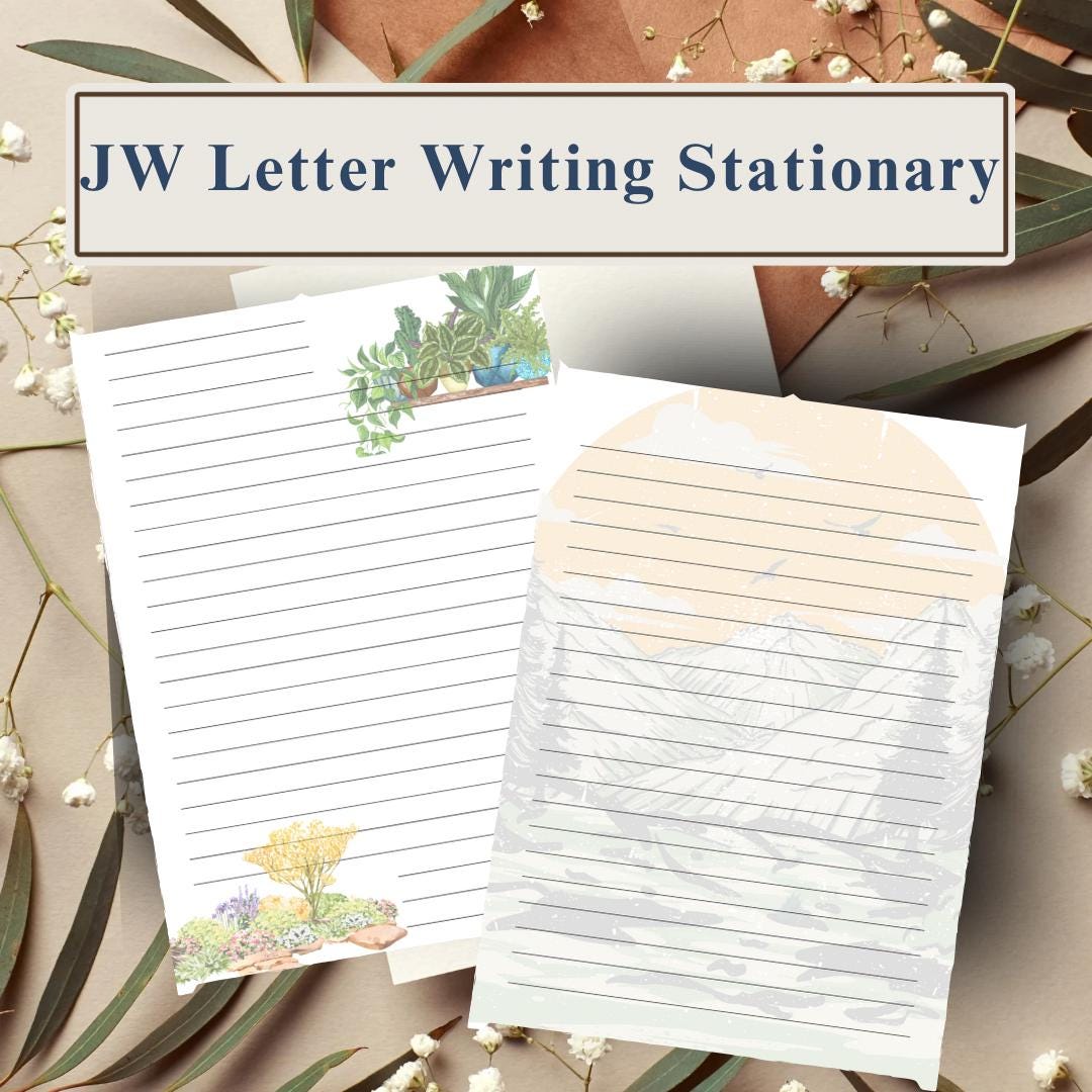 JW Letter Writing Digital Print Stationary Paper Templates|pdf Bundle ...