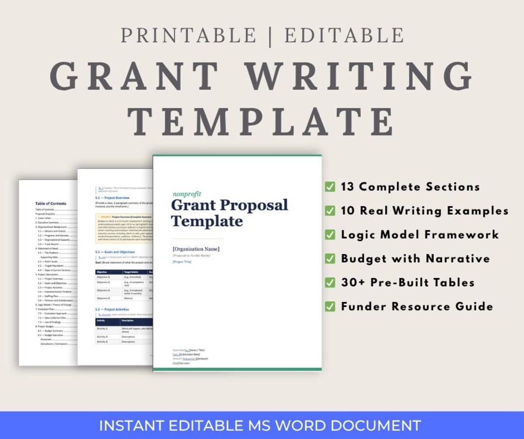 Nonprofit Grant Proposal Template | Grant Writing Template ...