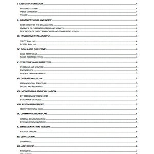 Non-profit Strategic Planning Template, Word Template, Board of ...