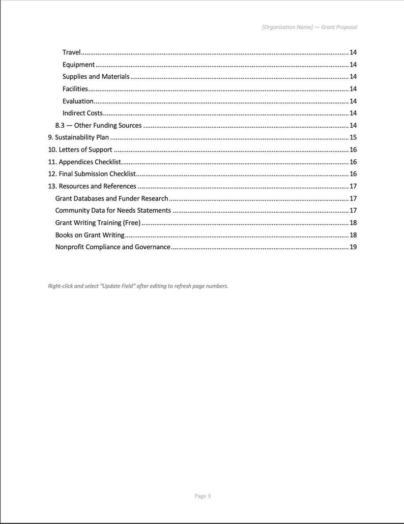Nonprofit Grant Proposal Template | Grant Writing Template ...